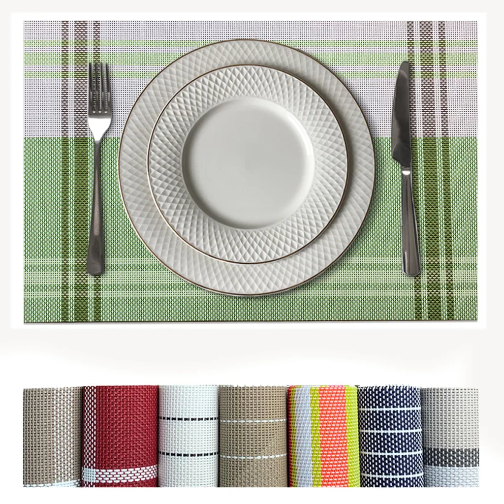 12 Jogo Americano Mesa Posta Luxo Impermeavel Pvc Mz List Vr - Camicado