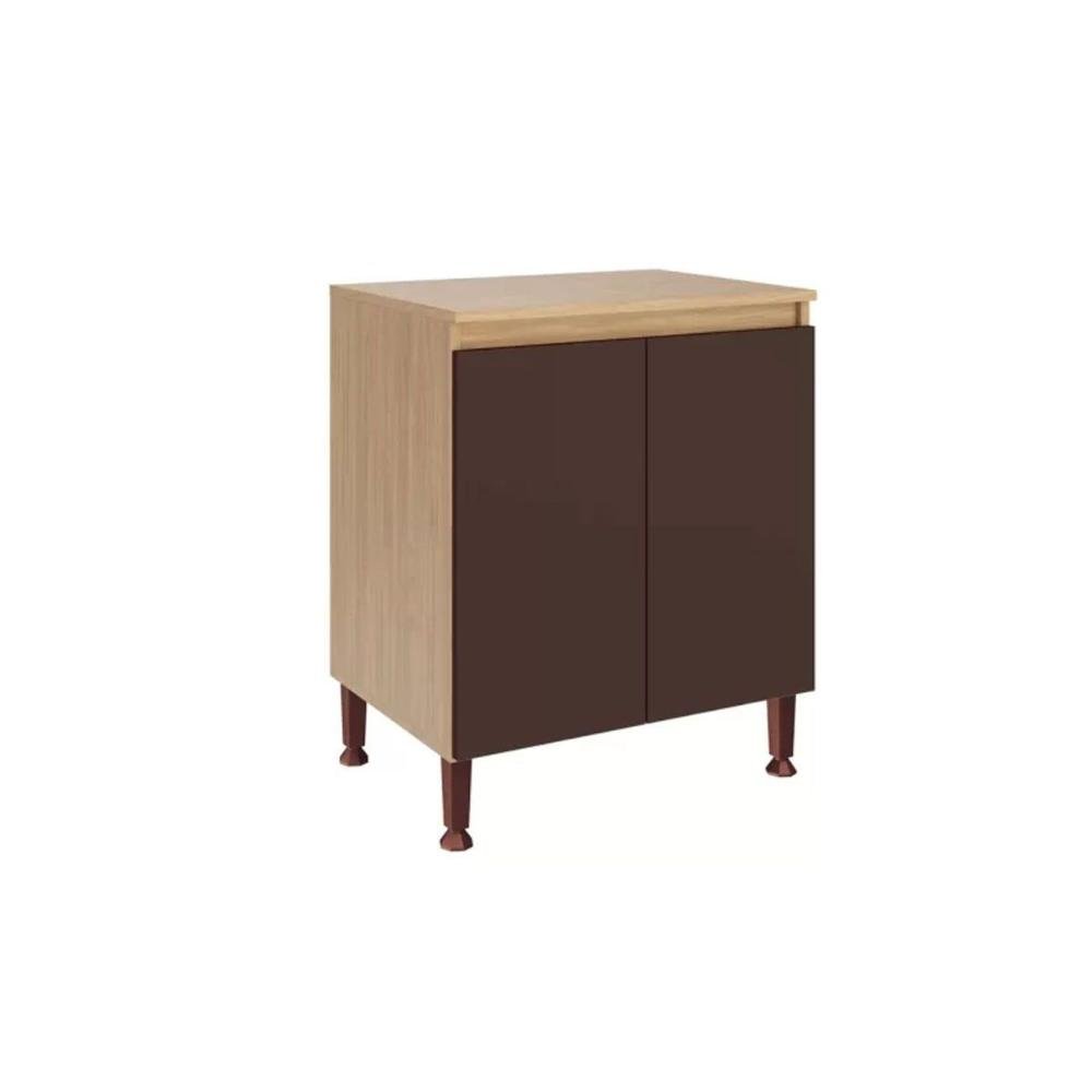 Gabinete de Cozinha Modulado c/ Tampo Rebeca c/ 2 Portas 80cm Mel/Avelã ...