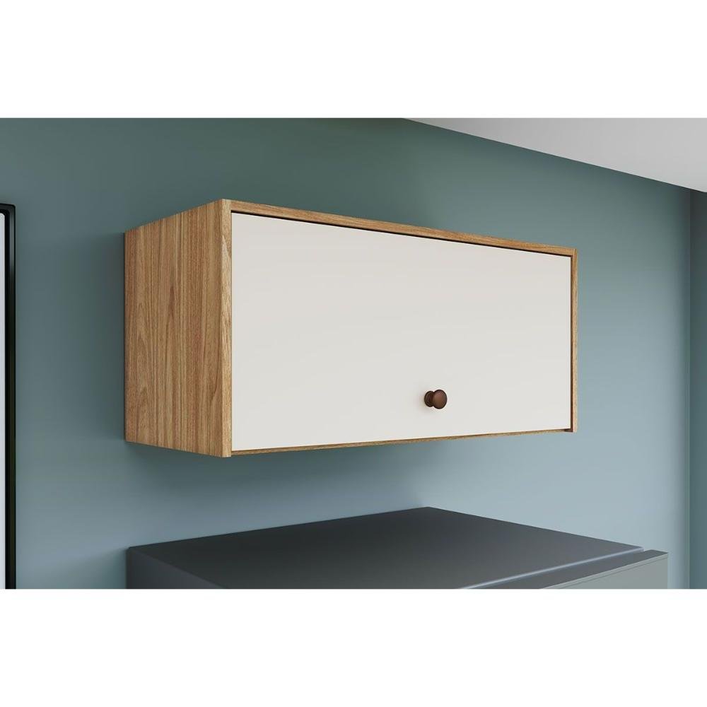 Armário de Cozinha Modulado Torino c/ 1 Porta Basculante 70cm Mel/Off ...