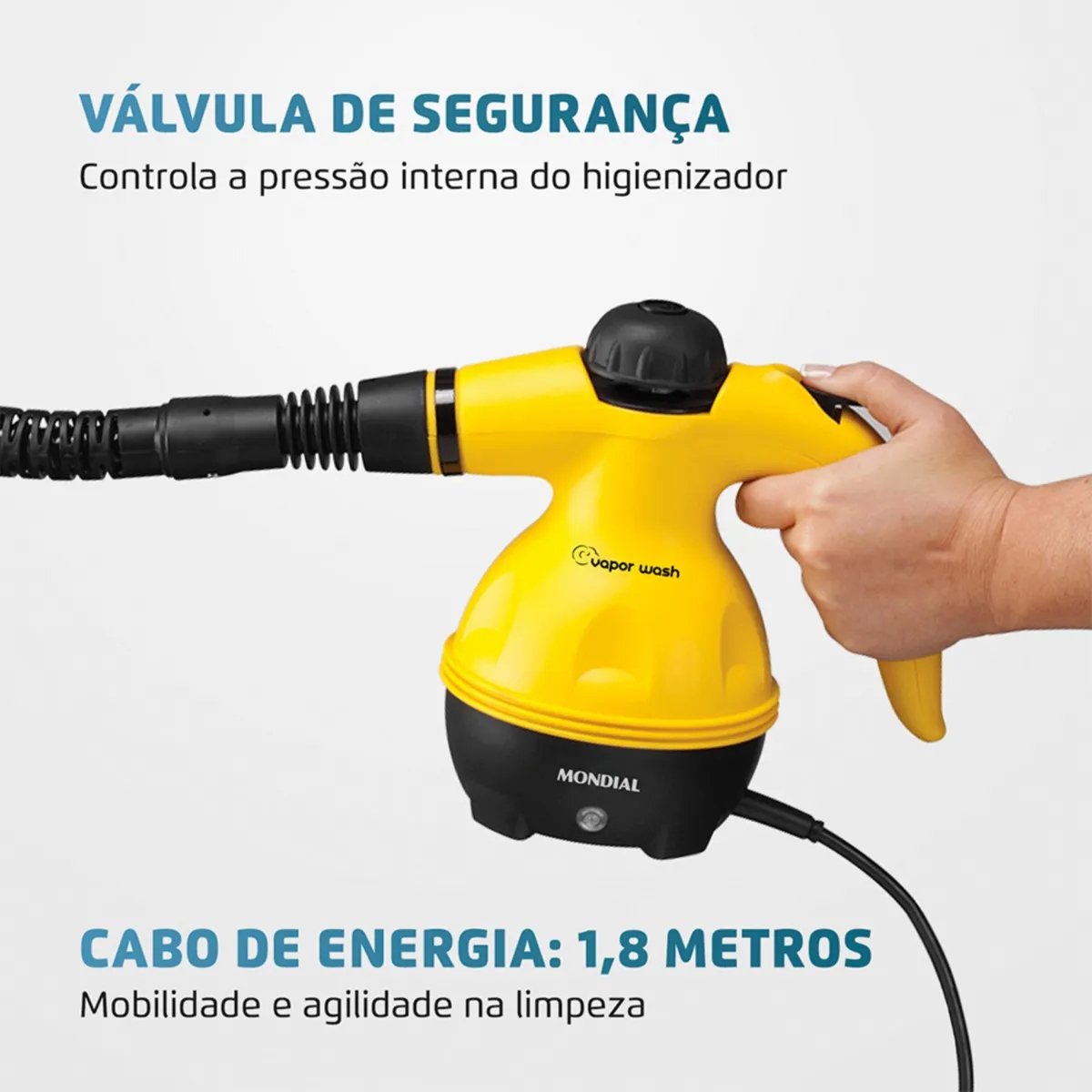 Higienizador Vapor Wash Amarelo/preto Hg-01 Mondial - Camicado