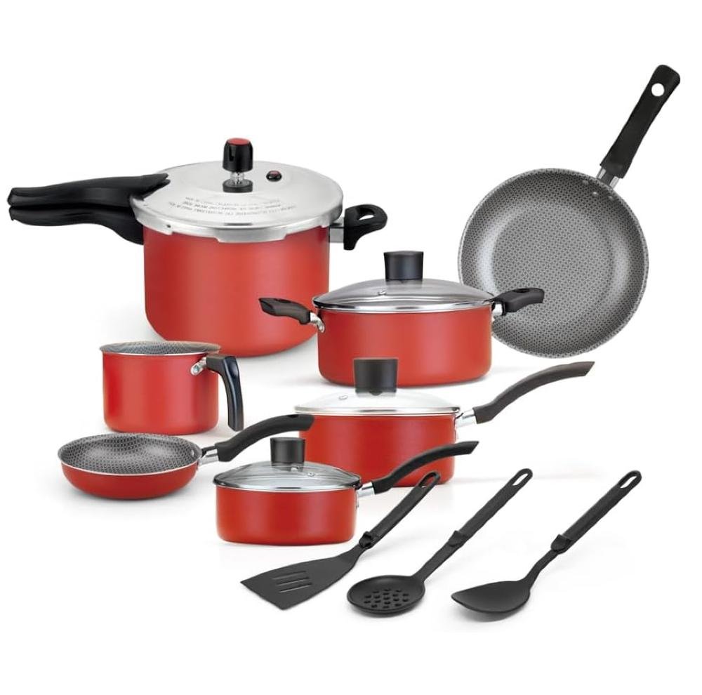 Conjunto De Panelas 10 Peças Alegrete Enjoy Vermelha - Camicado