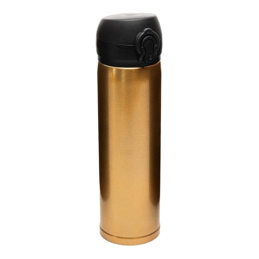 Garrafa Térmica Lyor Flip em Aço Inox com Tampa Dourada 410m - Camicado