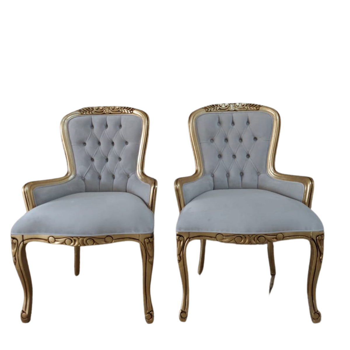 Cadeira Vitoriana em Madeira Maciça Entalhada e Folheada a Ouro ...