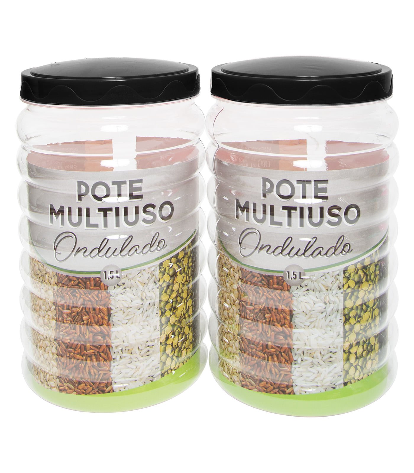 Kit Pote Ondulado Pequeno 2 Peças BL UD Preto Preto