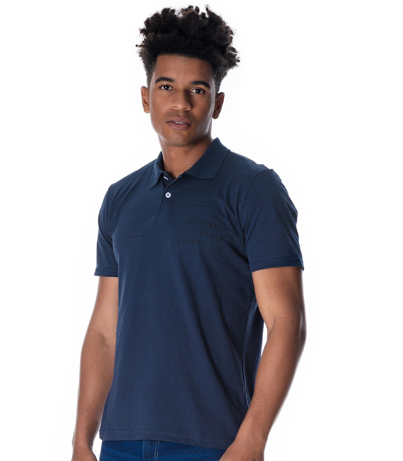 Camisa Polo Masculina Authentic MMT Azul Azul