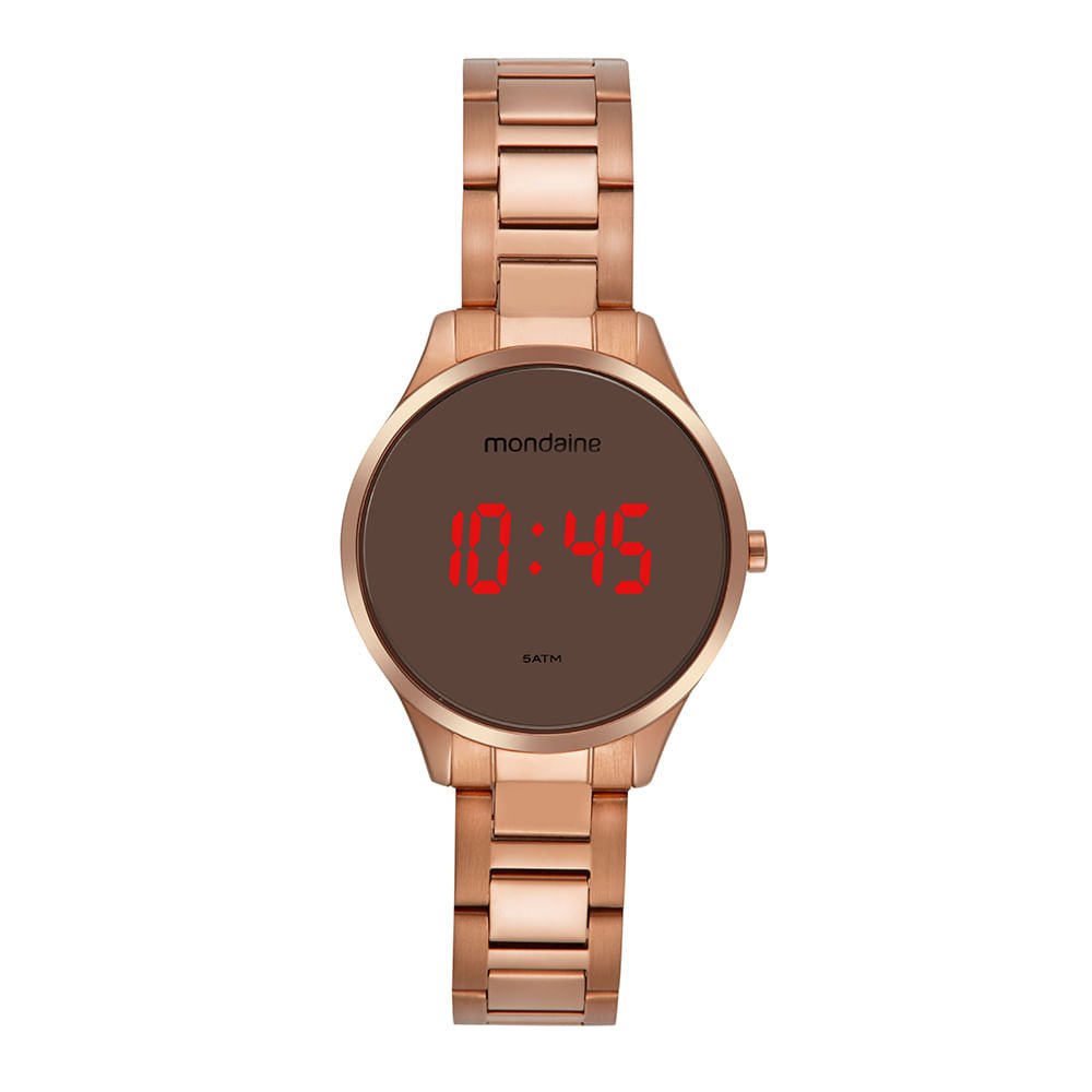 Relógio Feminino Digital Espelhado Led Rosé Rosa