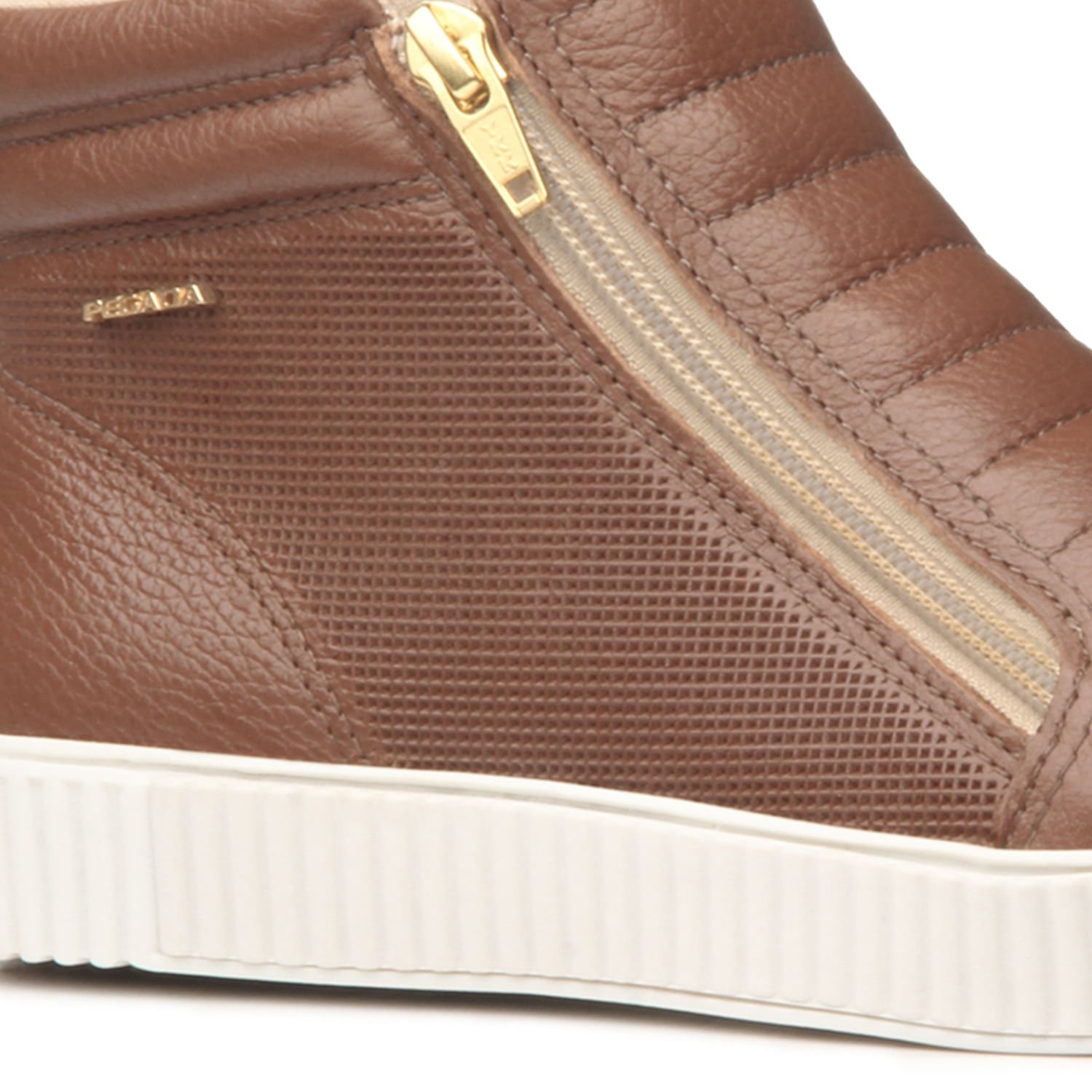 Tênis Pegada Feminino em Couro Terracota 219067-04 Marrom