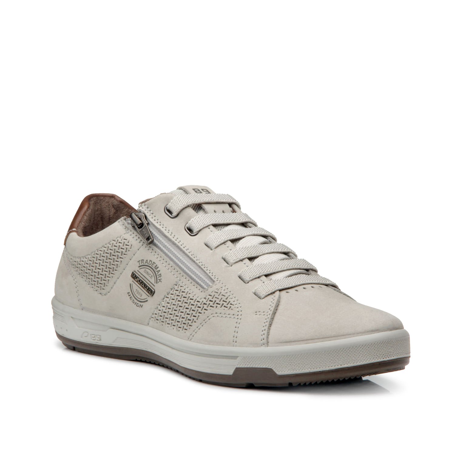 Sapatênis Pegada Masculino em Couro Gelo 119405-07 Branco