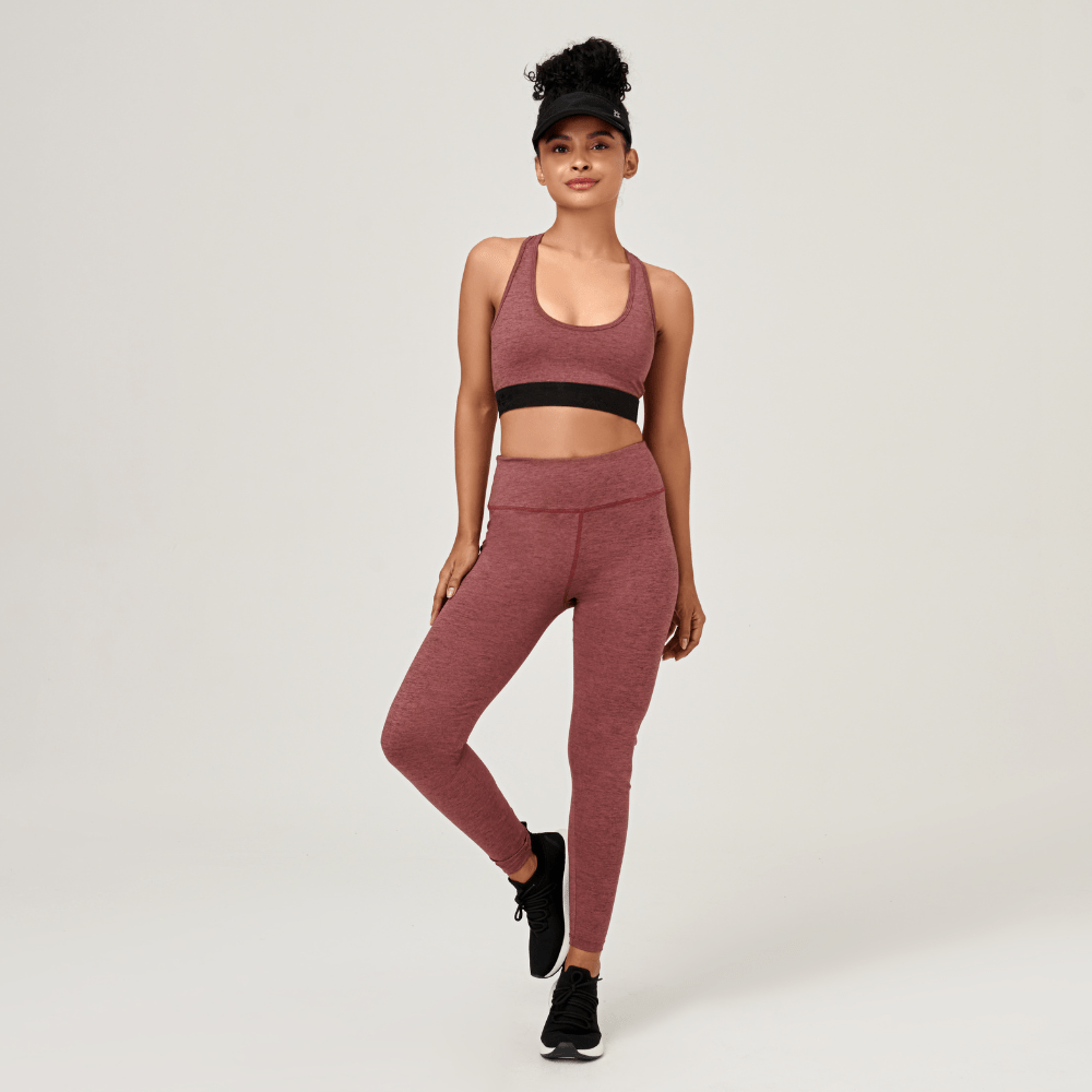 Calça Legging UV Com Proteção Solar Mescla Rose Rosa