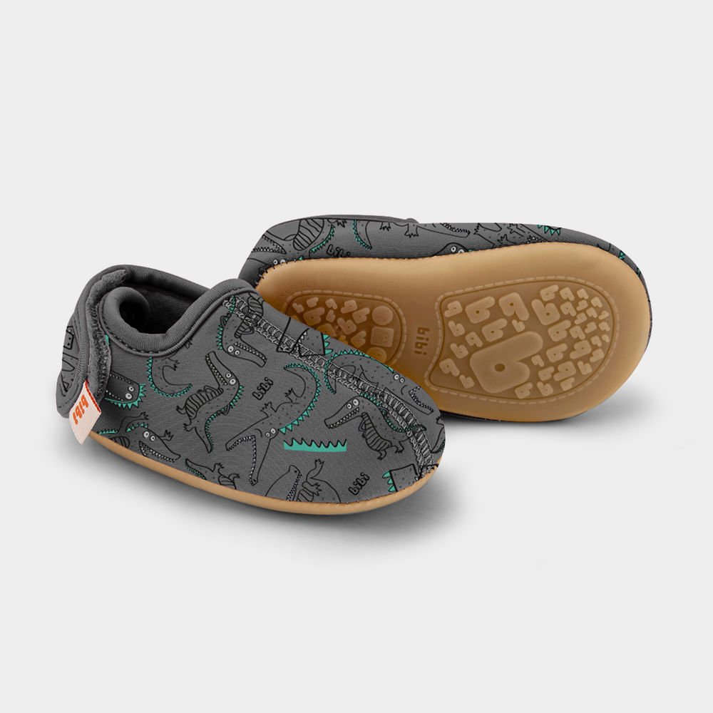 Tênis Meinha Infantil Bibi Afeto Joy II Cinza com Jacaré Cinza