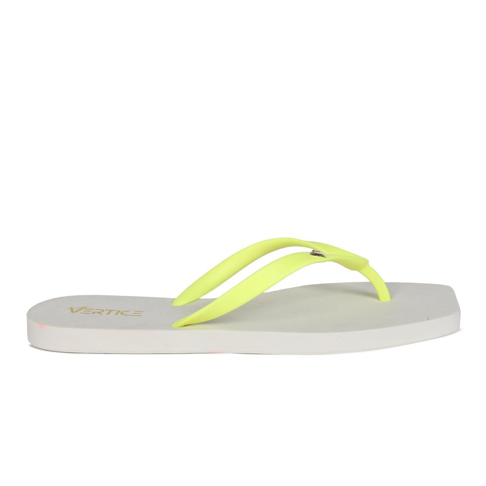 Chinelo Tira Lisa Lima/offwhite Branco