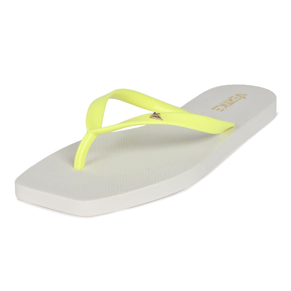 Chinelo Tira Lisa Lima/offwhite Branco