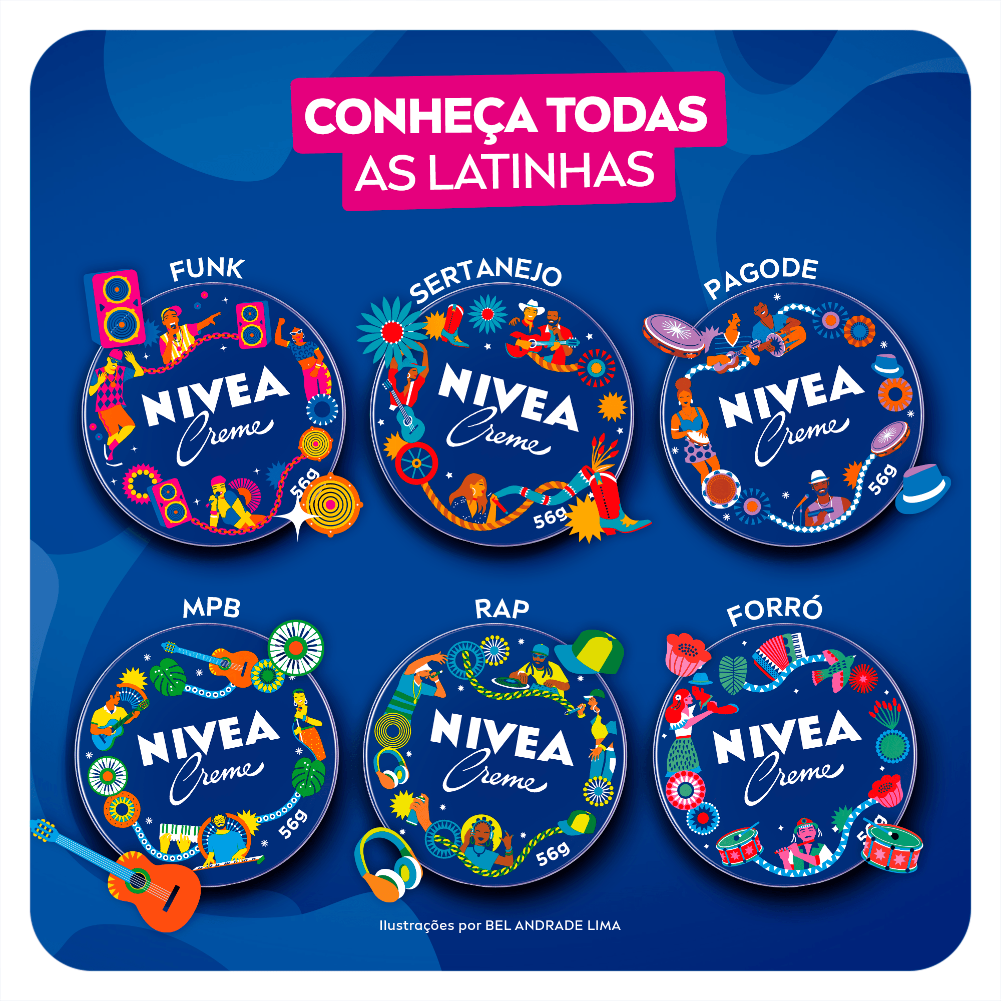 NIVEA Creme Hidratante Lata Ritmos Brasileiros 56g 56g