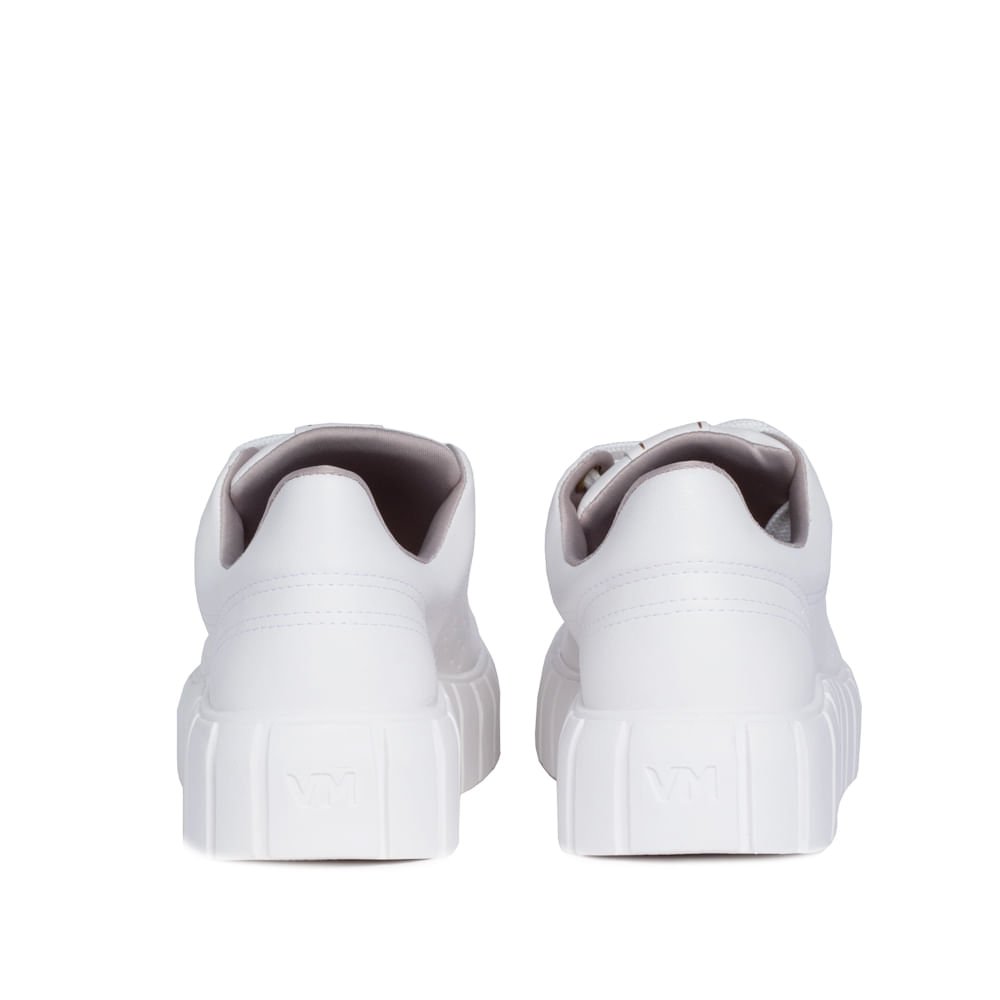 Tênis Feminino Via Marte Flatform com Srass Branco Branco