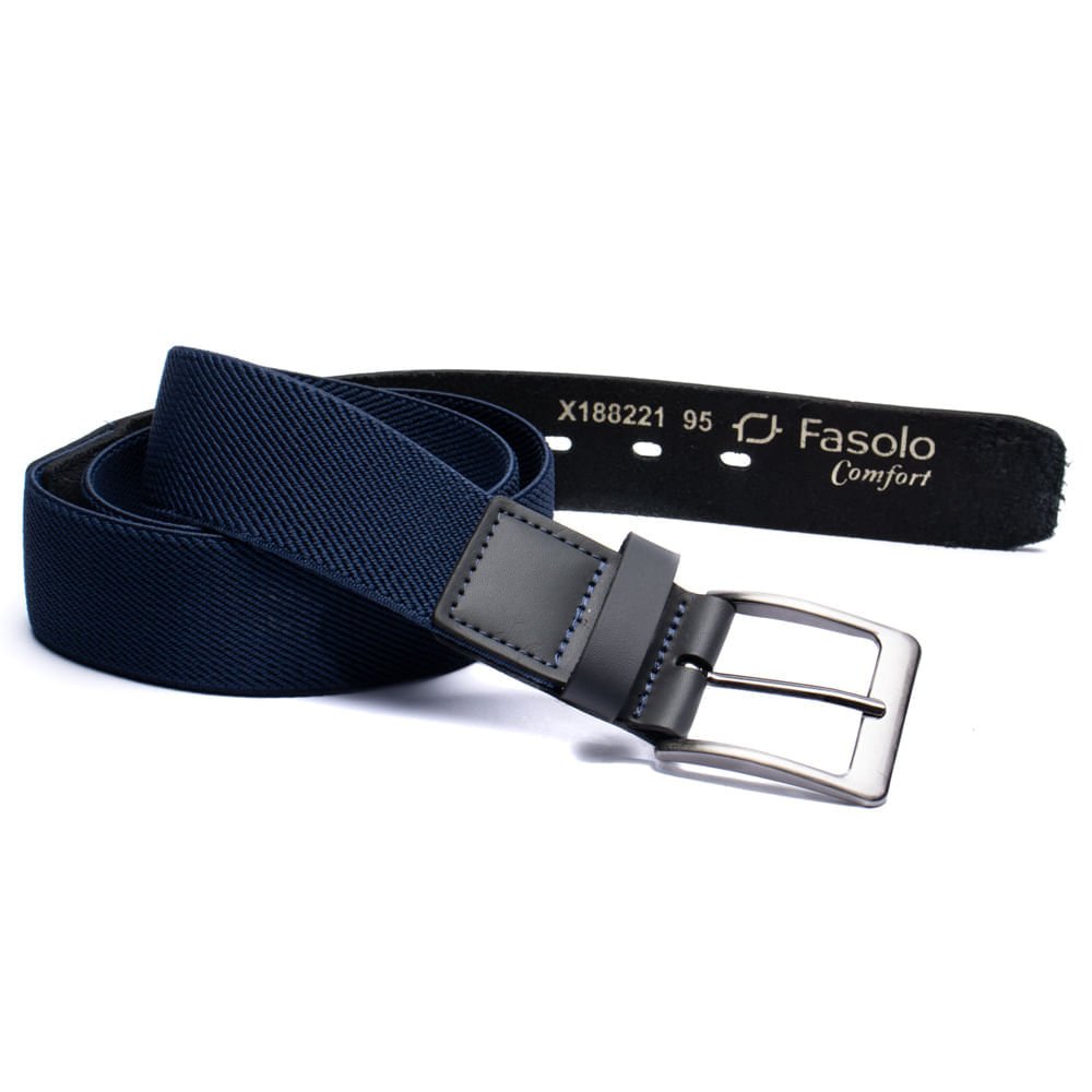 Cinto Masculino Fasolo Comfort Elástico X188221 Marinho Azul