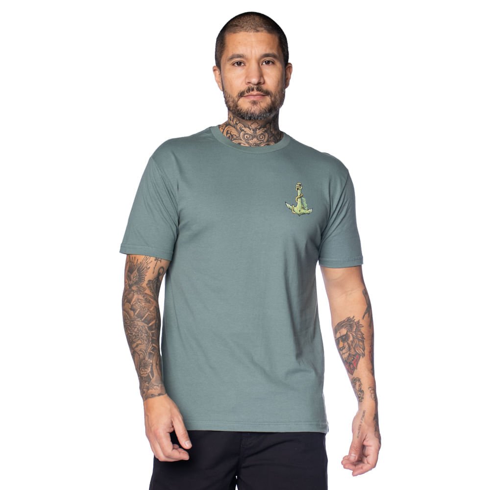 Camiseta Masculina Nicoboco Logo Frontal Verde Verde