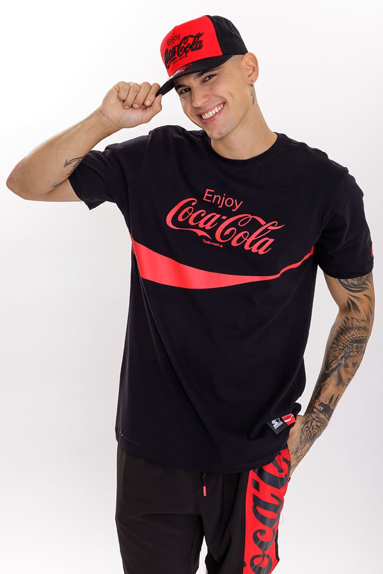 Camiseta Starter Collab Coca Cola Logo Classic Preta Preto