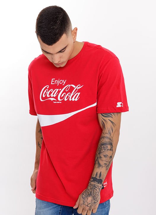 Camiseta Starter Collab Coca Cola Logo Classic Vermelha Vermelho