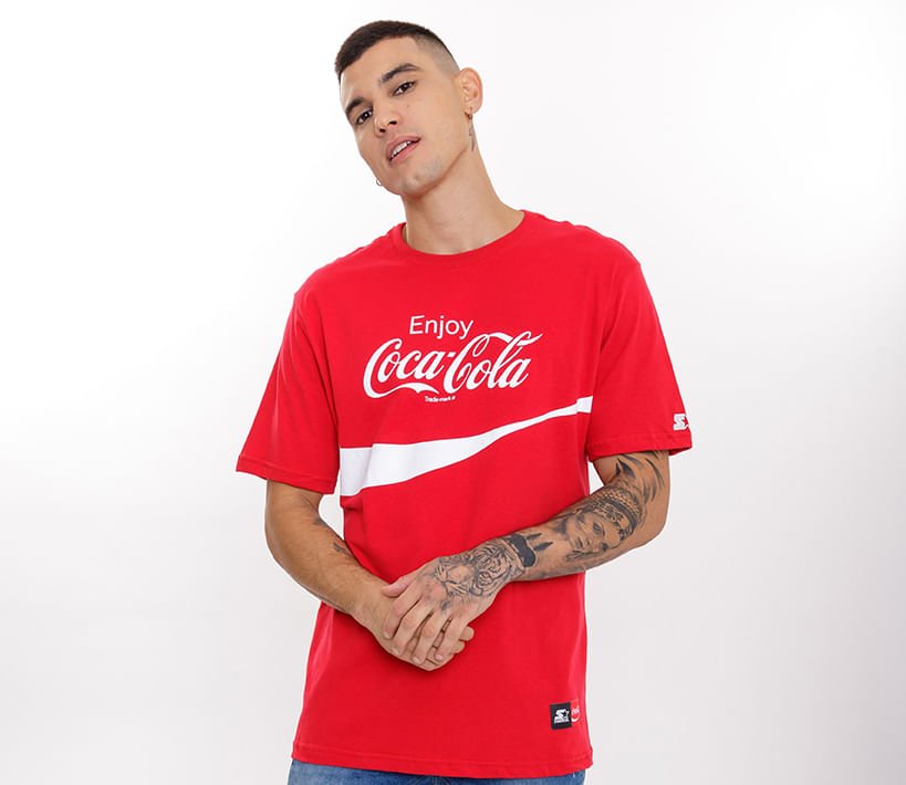 Camiseta Starter Collab Coca Cola Logo Classic Vermelha Vermelho