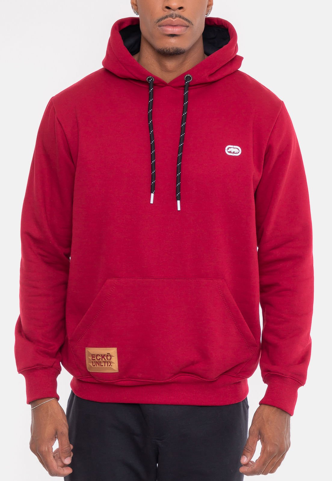 Moletom Ecko Com Capuz Capuz Fashion Basic Vinho Vermelho