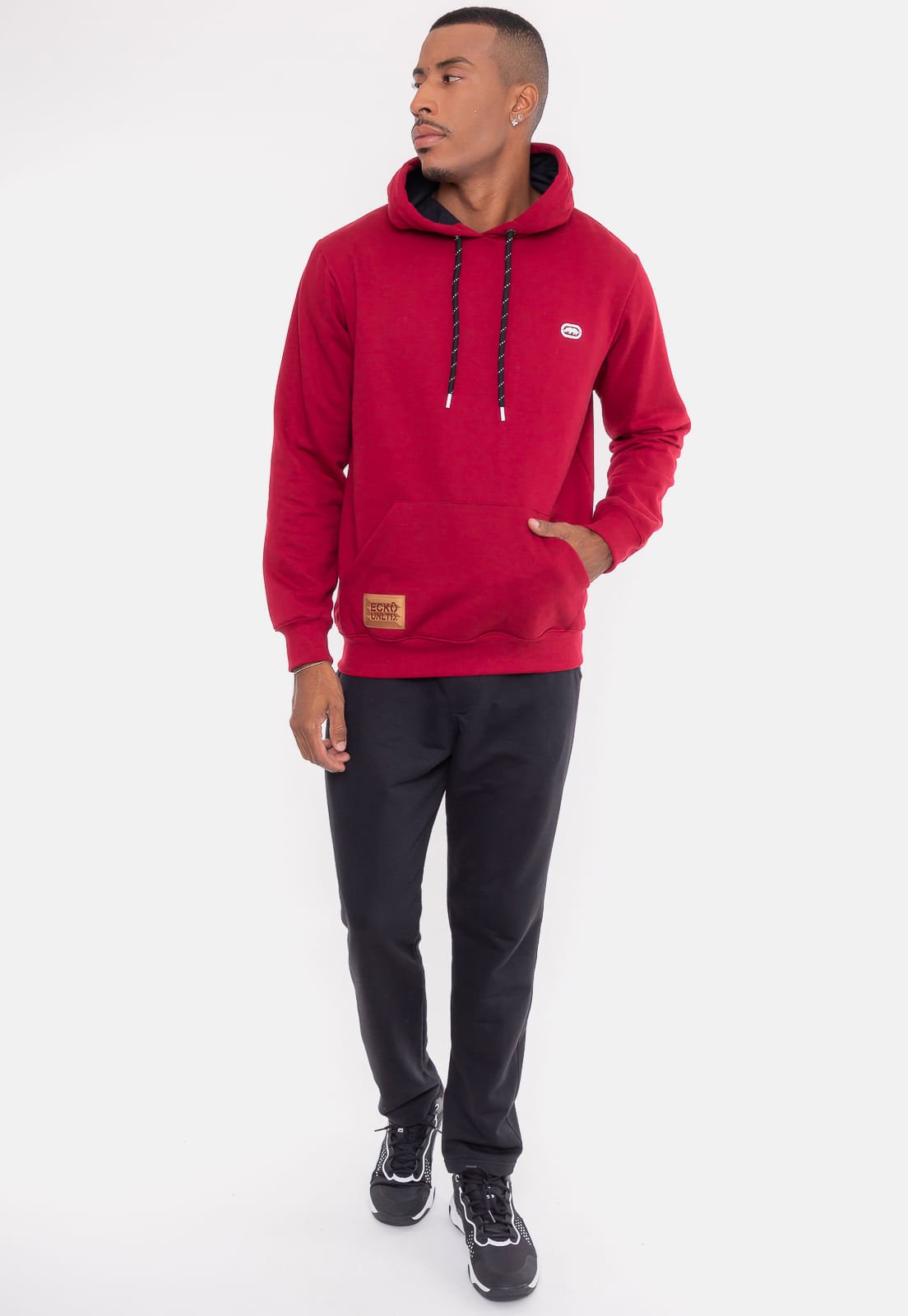 Moletom Ecko Com Capuz Capuz Fashion Basic Vinho Vermelho