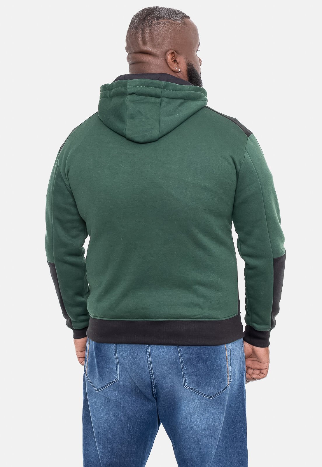 Moletom Fatal Plus Size Canguru Aberto Verde Militar Verde