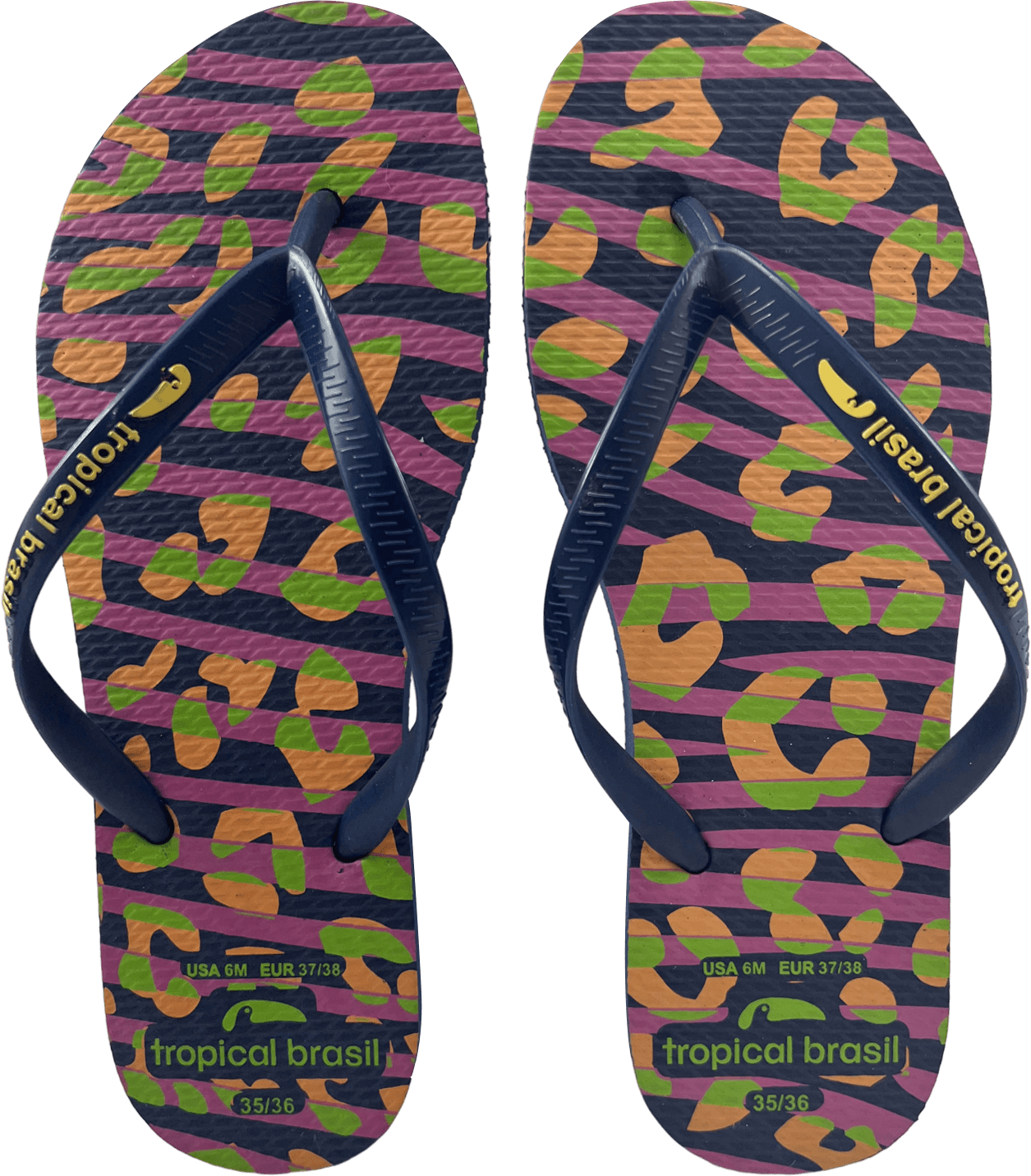 Chinelo Tropical Brasil Estampado Slim Feminino 1166 Azul