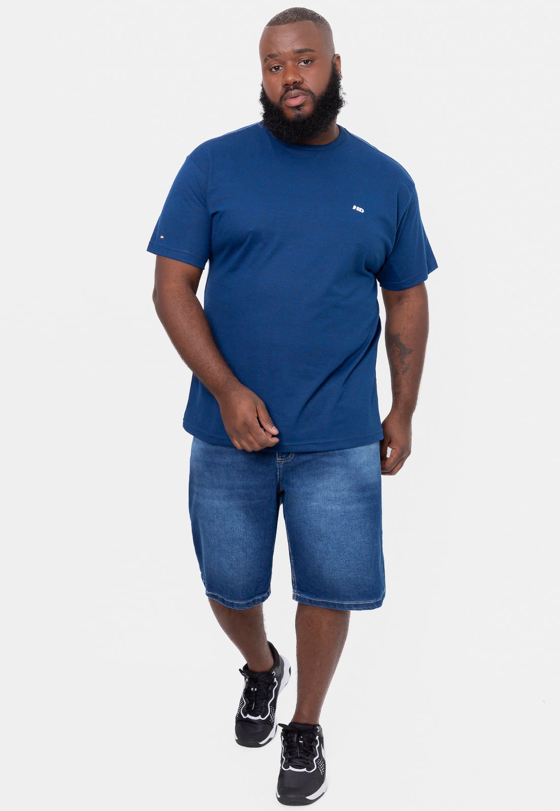 Camiseta HD Plus Size Connect Azul Mescla Azul