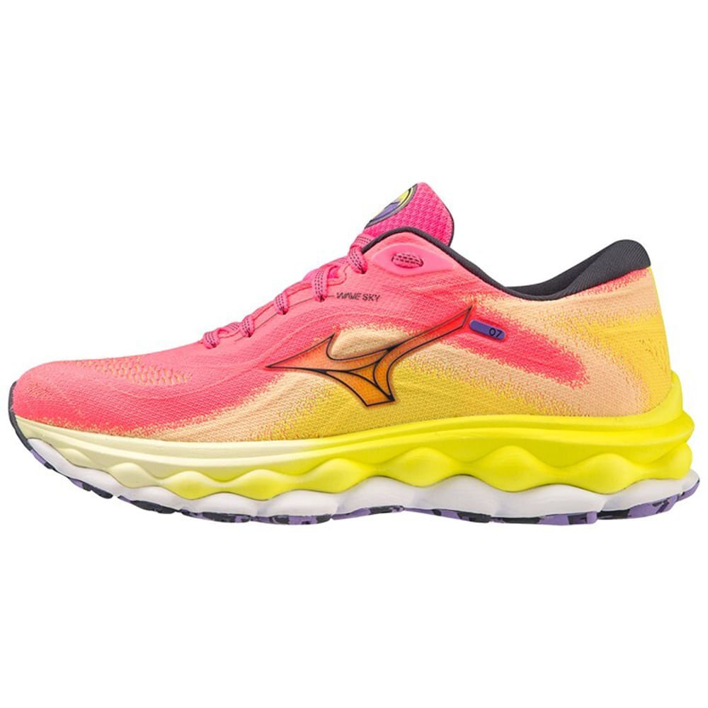 Tênis de Corrida Feminino Mizuno Wave Sky 7 Rosa