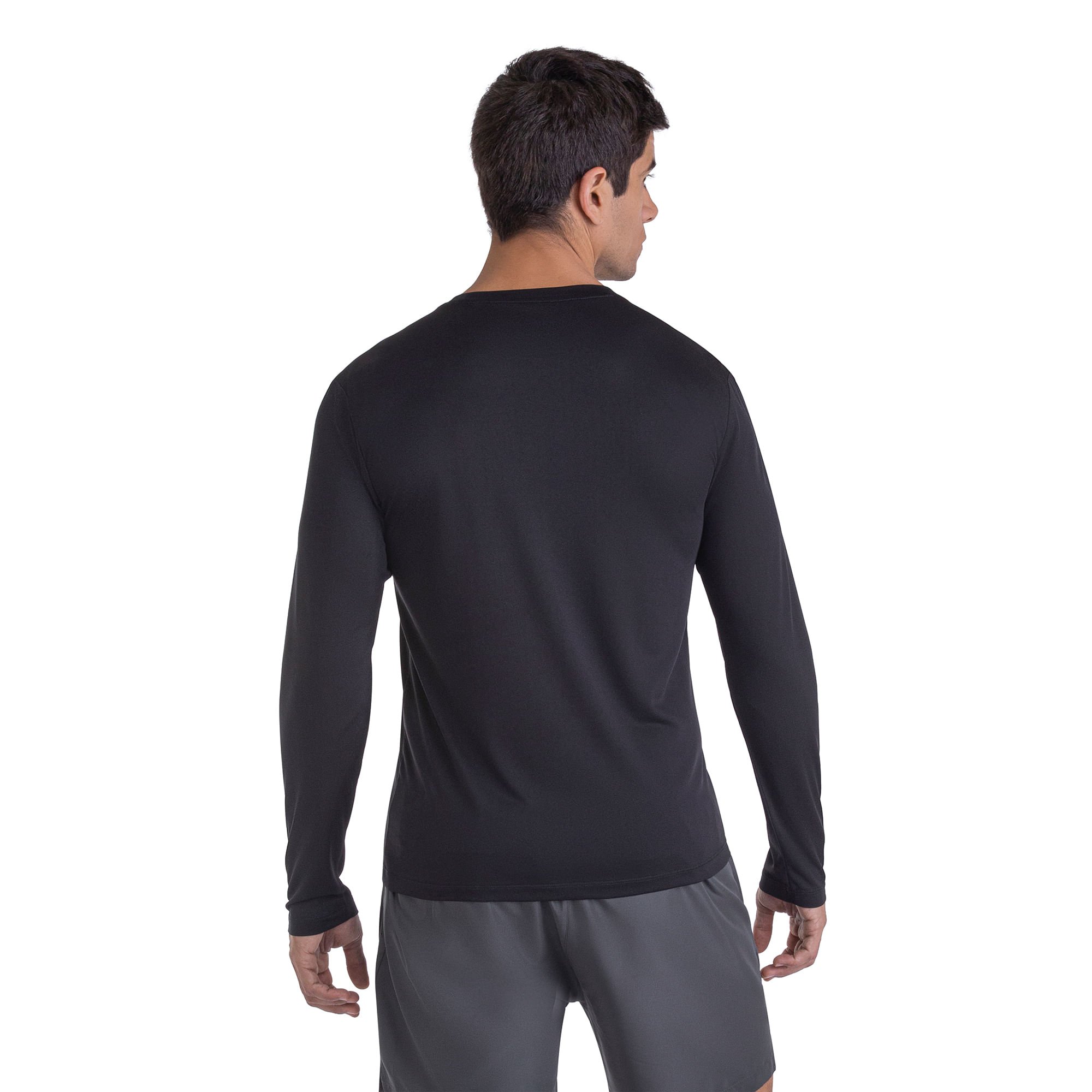 Camiseta de Corrida Manga Longa Mizuno Nirvana Masculina Preto
