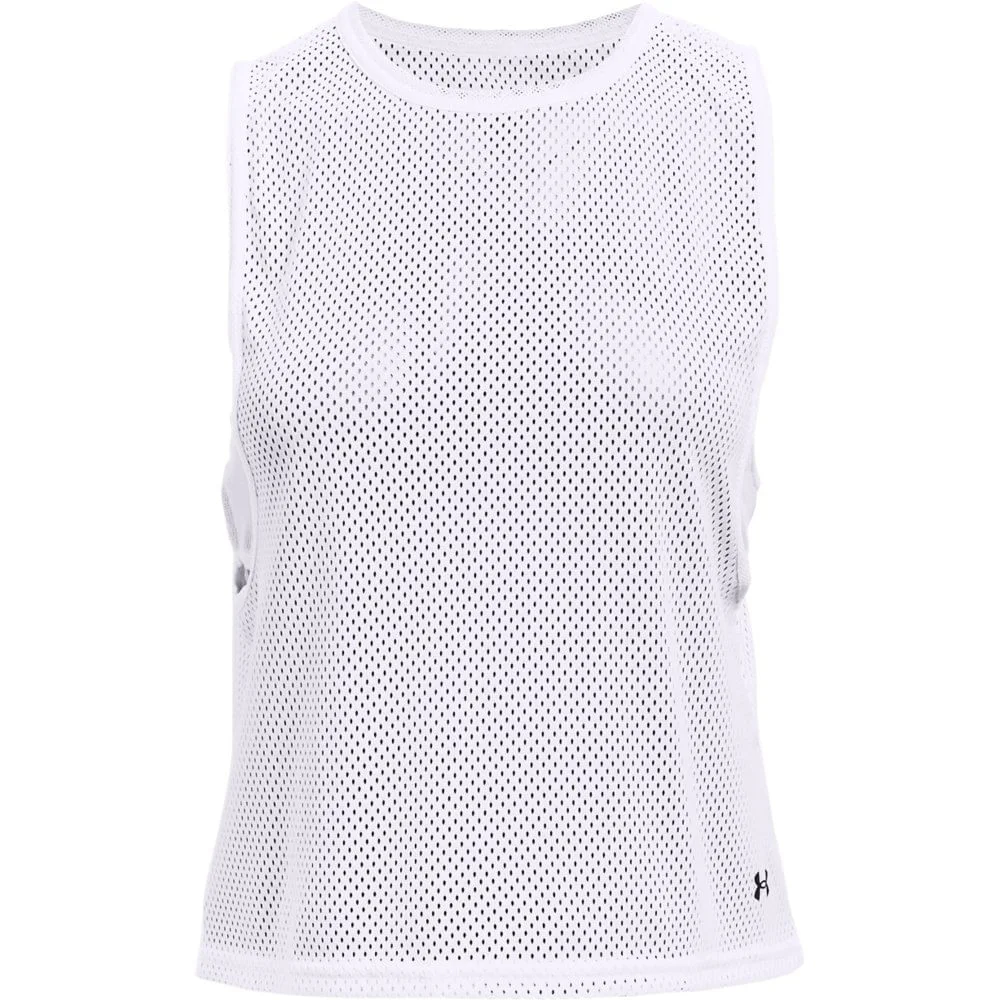 Regata de Treino Feminina Under Armour Muscle Mesh Branco