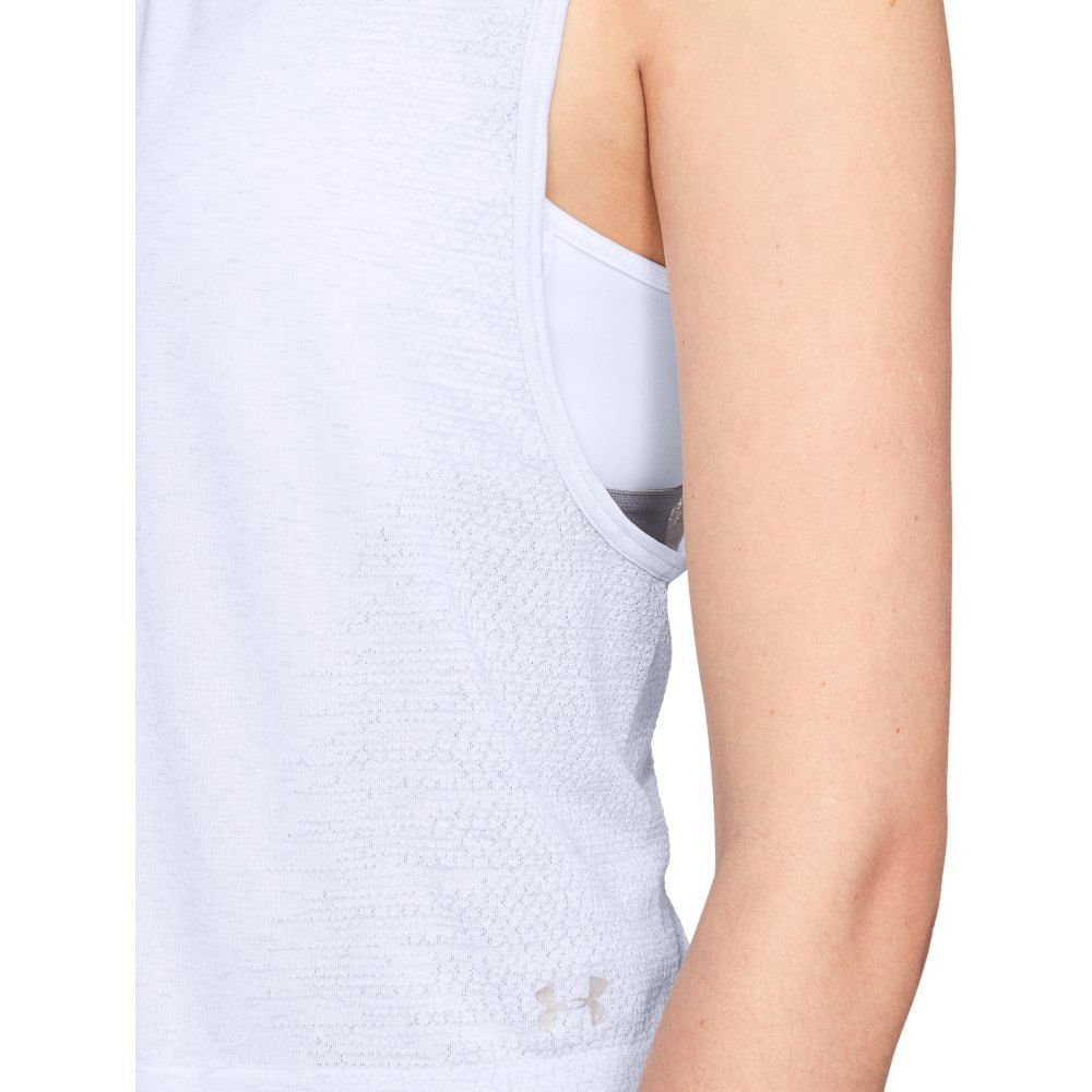 Regata de Treino Feminina Under Armour Microthread Seamless Spacedye Branco