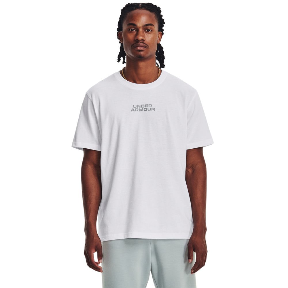 Camiseta de Treino Unissex Under Armour Outline Heavyweight Branco