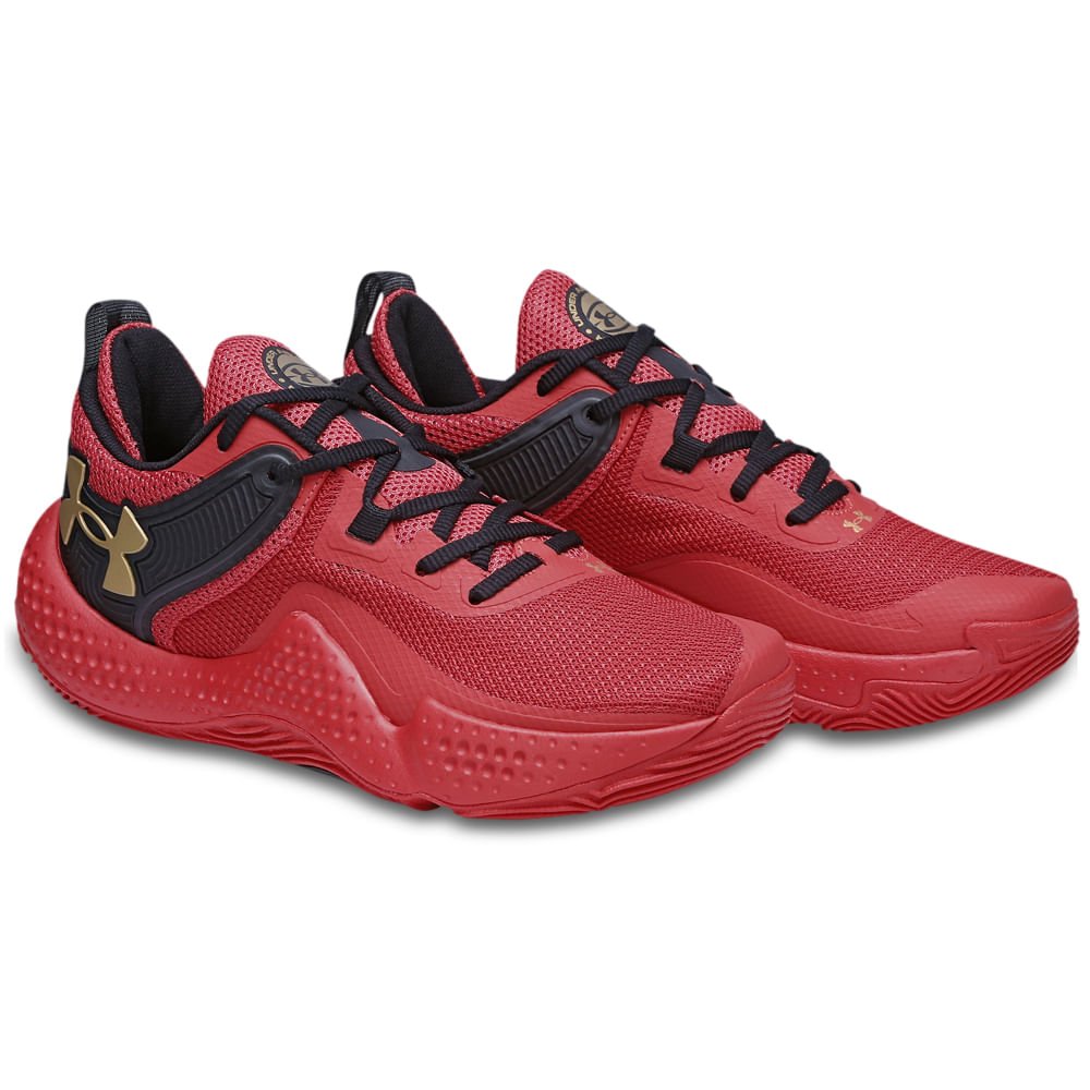 Kit 2 Tênis de Basquete Masculino Under Armour Dagger Vermelho/Roxo