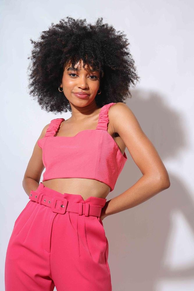 Cropped Eight Brand Ara Feminino Rosa