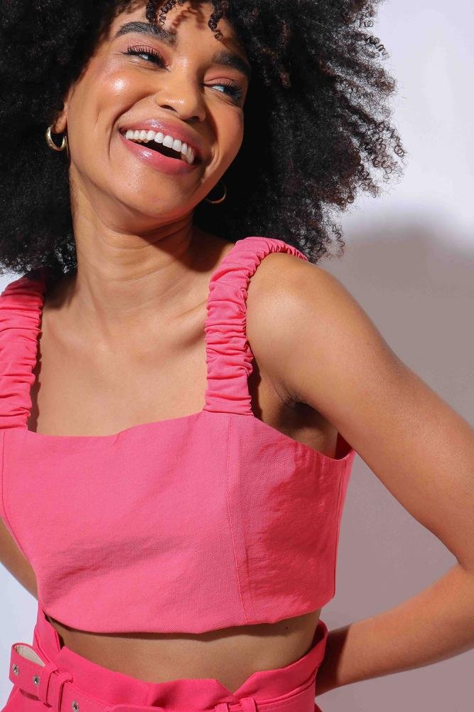 Cropped Eight Brand Ara Feminino Rosa