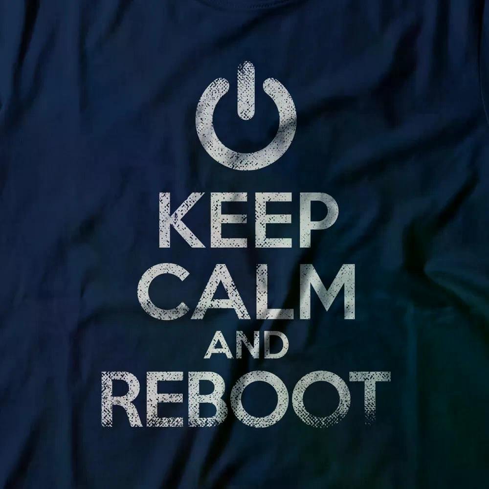 Camiseta Keep Calm And Reboot Azul