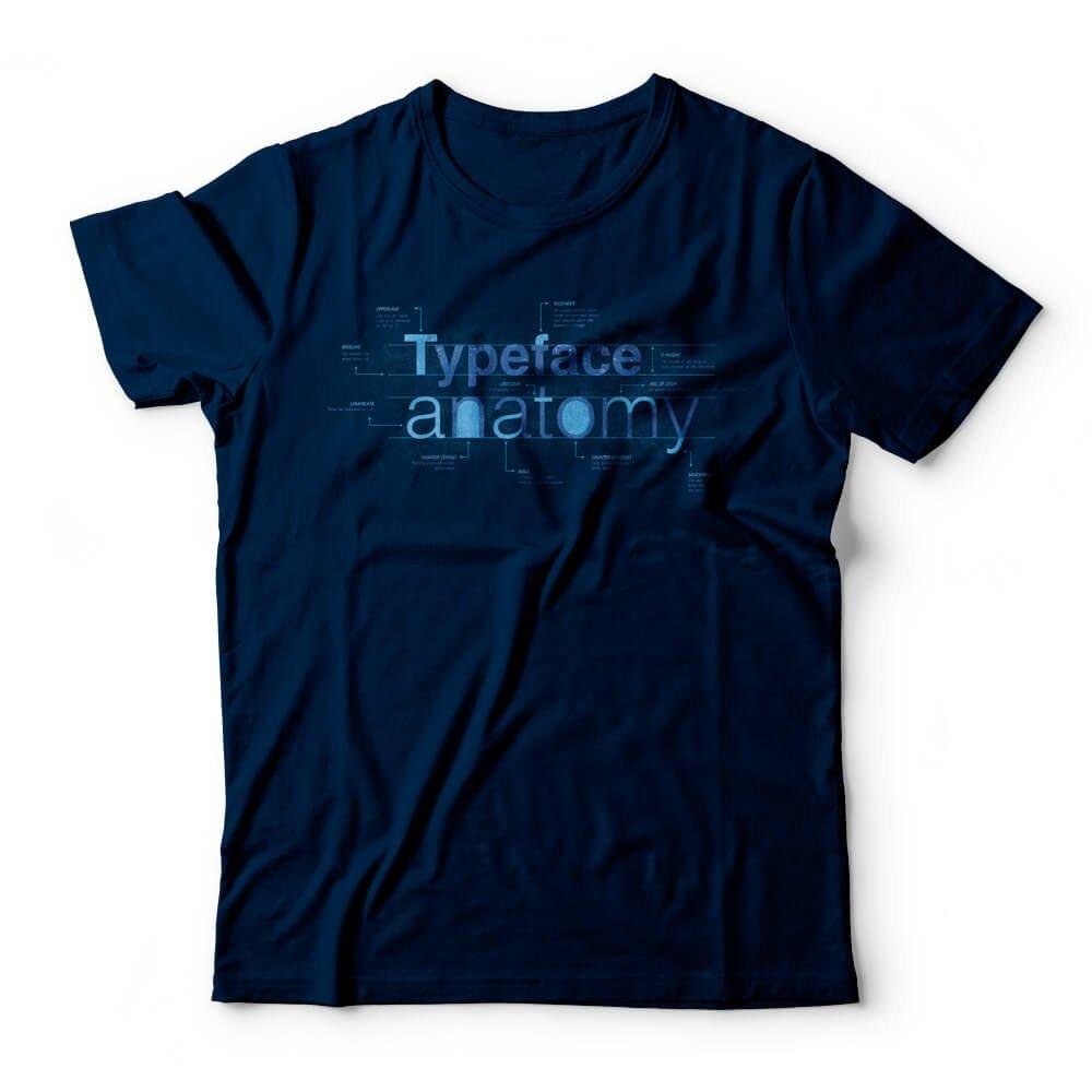Camiseta Typeface Anatomy by Unitri Design Azul