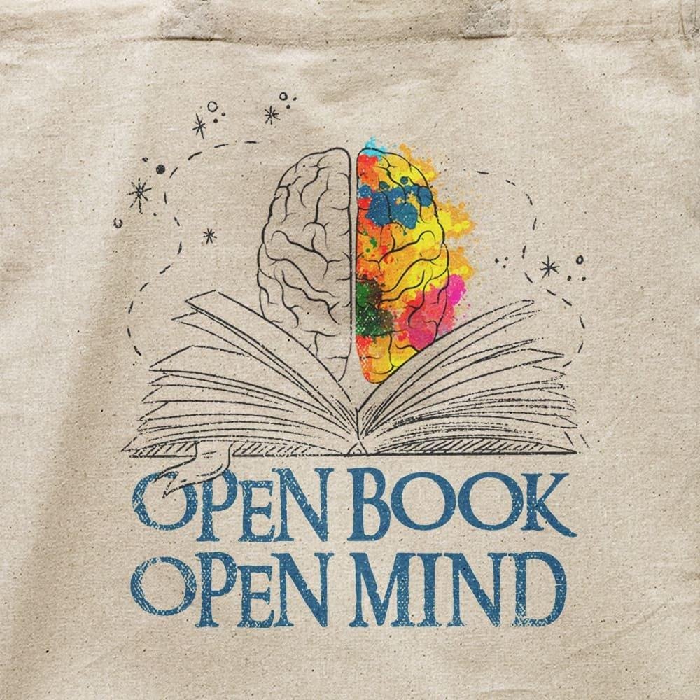Ecobag Open Book Open Mind Cinza