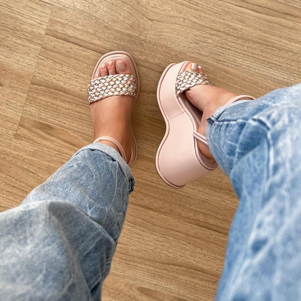 Sandália Estela Rosê Rosa