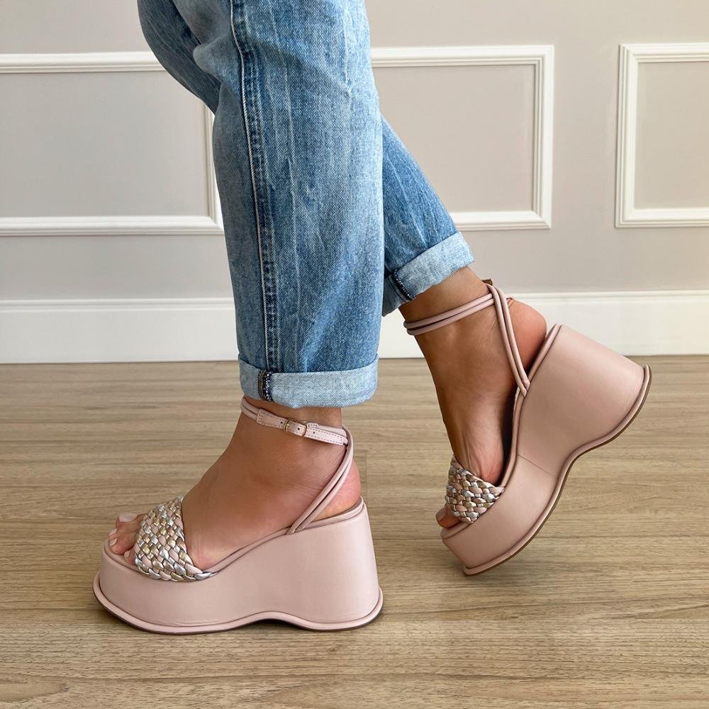 Sandália Estela Rosê Rosa