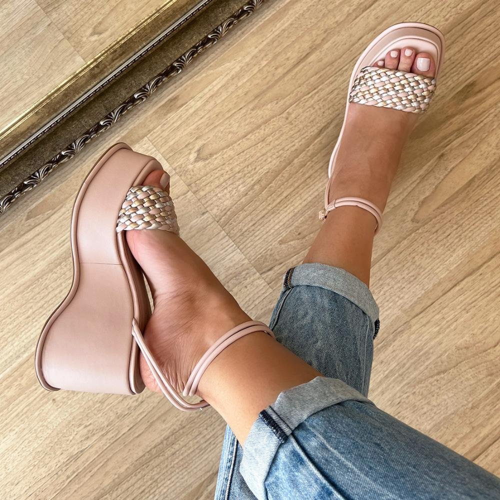 Sandália Estela Rosê Rosa