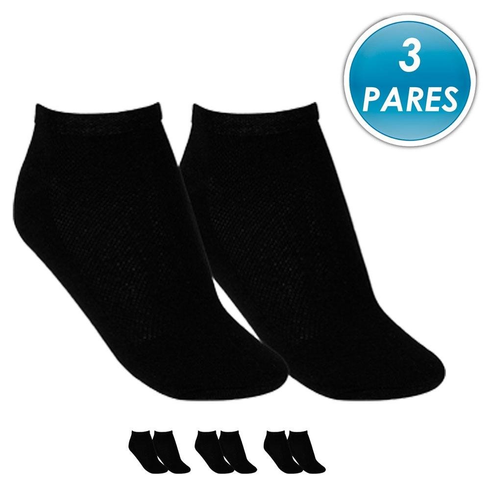 Kit 3 Pares Meia Soquete Top Fill Preto