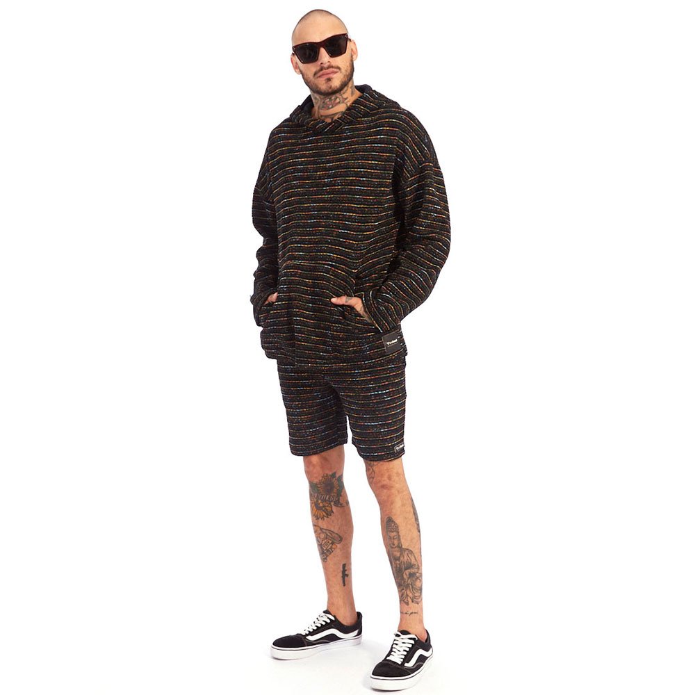 Conjunto Tweed Masculino Blusão e Bermuda Preto Preto