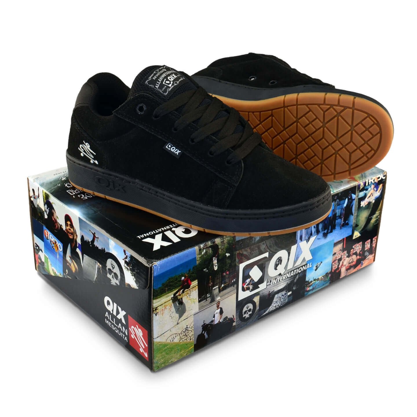 Tênis Qix Chorão Pro Model Allan Mesquita Preto Caramelo Preto