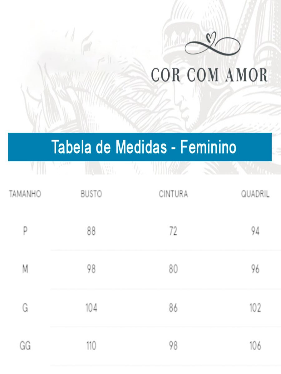 Camisola Feminina Curta Cor com Amor 13802 Azul