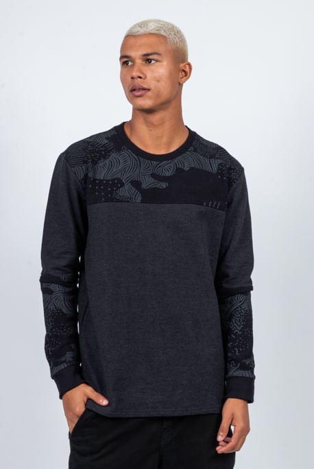 Camiseta Manga Longa Especial Milanni Nicoboco. (24021) Preto Preto