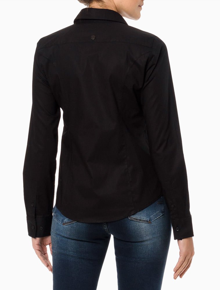 Camisa Essential Manga Longa - Preto Preto