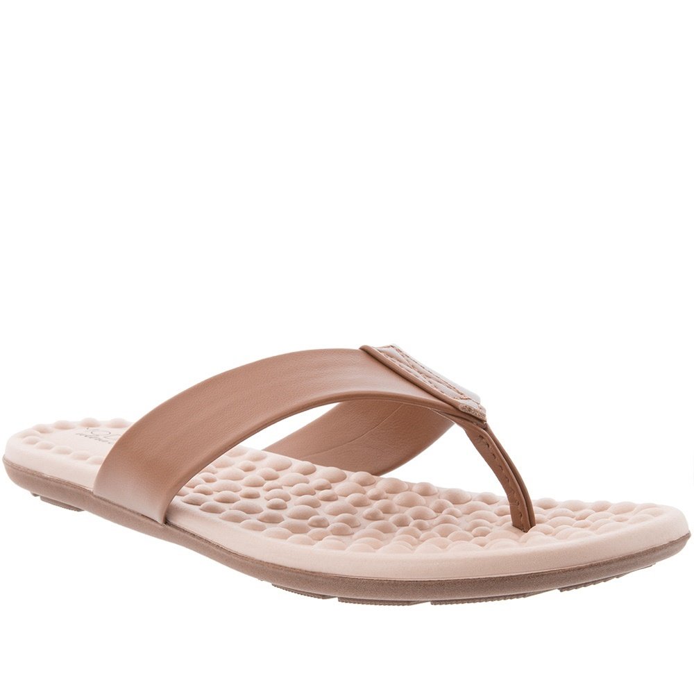Chinelo Modare Ultraconforto Detalhe Tiras Caramelo Marrom