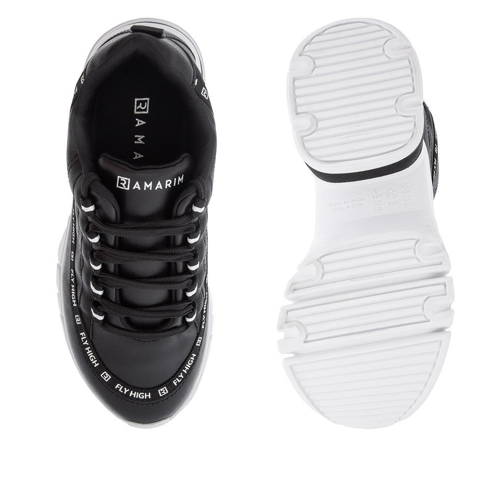 Tênis Ramarim Chunky Fly High Recortes Preto Preto